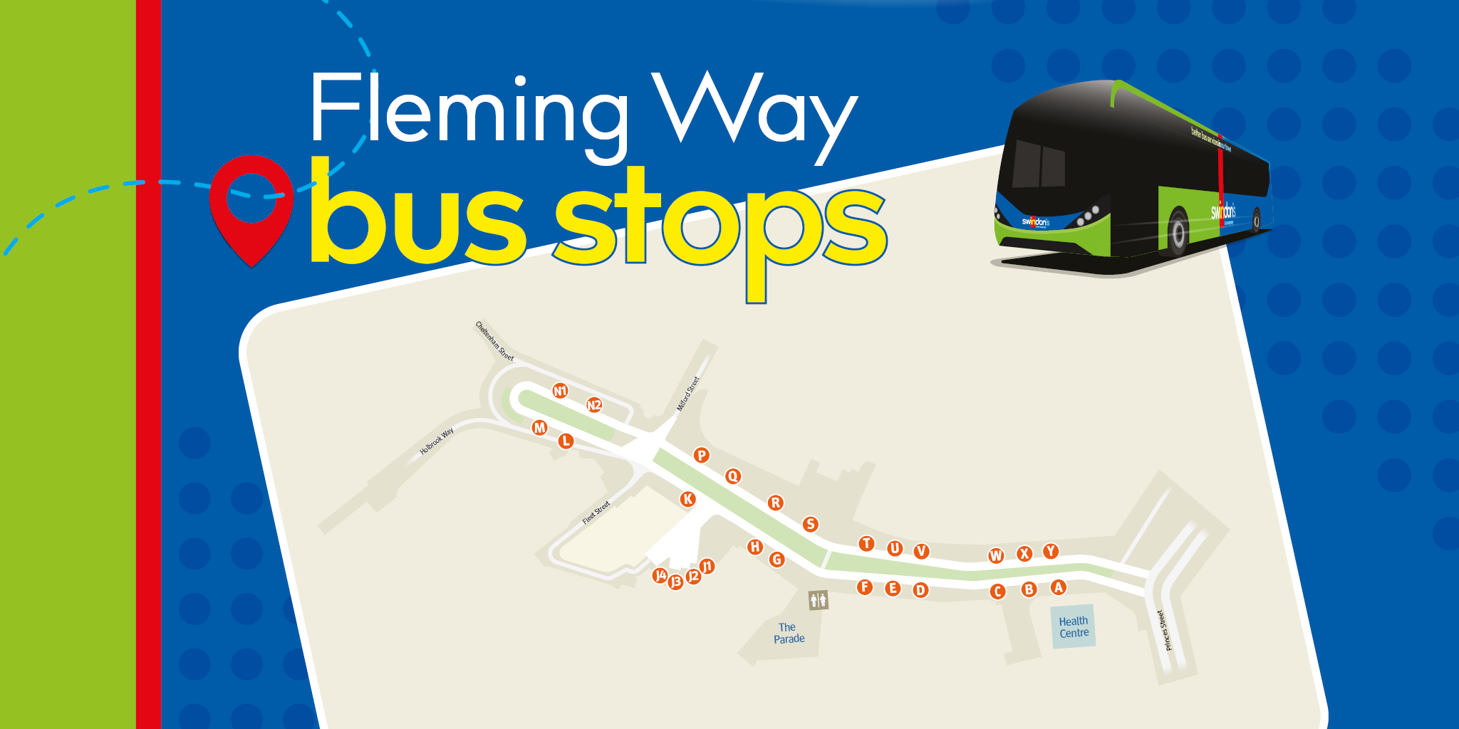 Fleming Way reopening - where to board - Swindon's Bus Company
